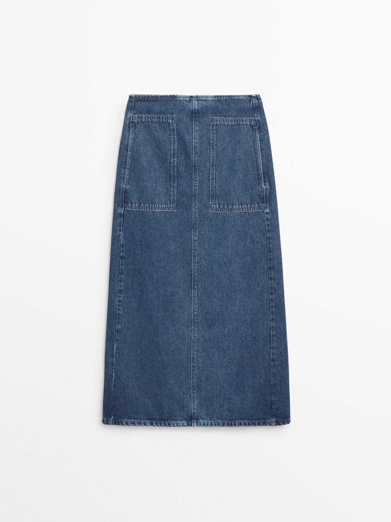 Massimo Dutti Straight-Fit Denim Carpenter Skirt - Medium